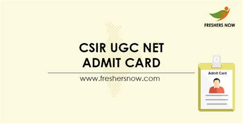 CSIR UGC NET Admit Card Out Exam Date City Slip