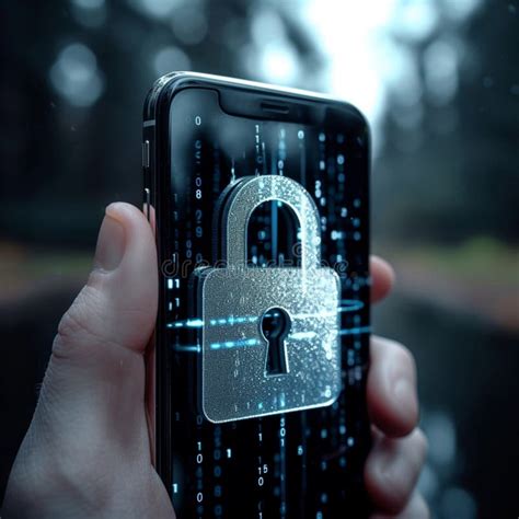 Padlock Symbol On A Mobile Phone Represents Encrypted Security And