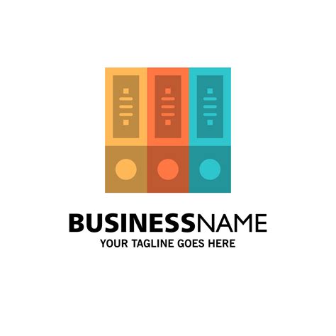 Files Archive Data Database Documents Folders Business Logo Template Flat Color 14028981 Vector