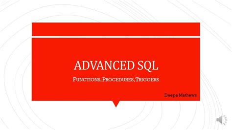 Advanced Sql Functions Youtube