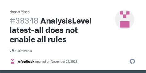 Analysislevel Latest All Does Not Enable All Rules · Issue 38348 · Dotnetdocs · Github