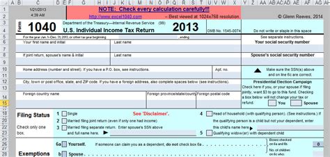 Its Form 1040 In Excel—need I Say More Going Concern