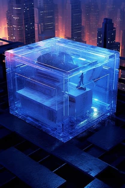Premium AI Image A Man Stands In A Cube That Is Made Of Cubes