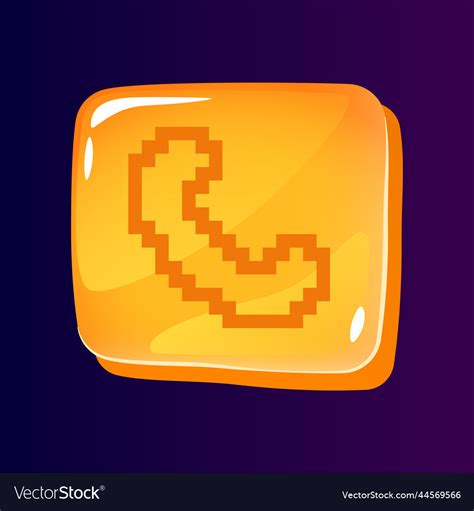 Handset Glossy Ui Button With Pixelated Icon Vector Image
