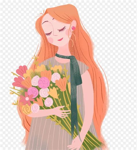 春天踏青可爱女孩手绘插图png图片素材下载图片编号yoadwawy 免抠素材网