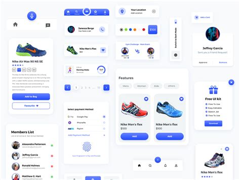 components free ui kit for adobe xd uistore design