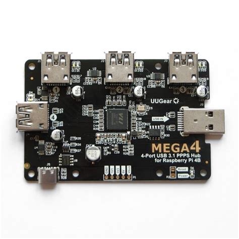 Mega4 4 Port Usb 3 1 Ppps Hub For Raspberry Pi 4b Uugear