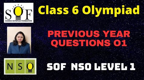 Sof Nso Level 1 Previous Year Question Paper Part 01 Class 6 Youtube