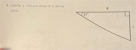 Solved Solve For X Give Your Answer To Decimal Places Chegg