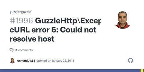 guzzle exception connectexception curl error 6 could not resolve
