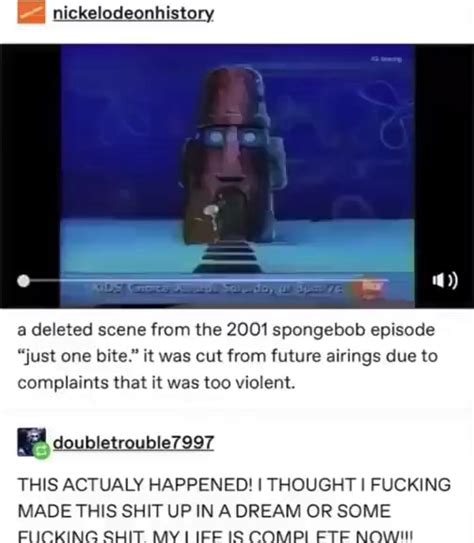 Nickelodeonhistory A Deleted Scene From The 2001 Spongebob Episode