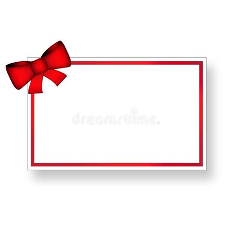Plantilla De La Tarjeta De Regalo Con La Cinta Y El Arco Rojo