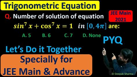 Jee Main Pyq Trigonometric Equation 01 Jee Jeemaths Jeemains Nda Viralvideo Maths