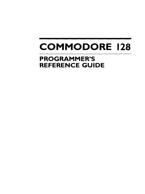 Commodore 128 Programmers Reference Pdf Pdf Variable Mathematics Areas Of Computer Science