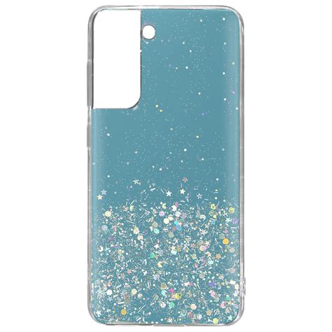 Etui Do Samsung Galaxy S Fe Z Twardym Ty Em I Mi Kkim Etui Z Brokatem Niebieskie Avizar