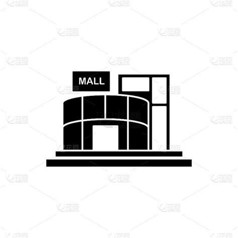 插图向量图形的商场建筑图标