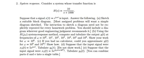 Solved Consider A System Whose Transfer Function Is Hs