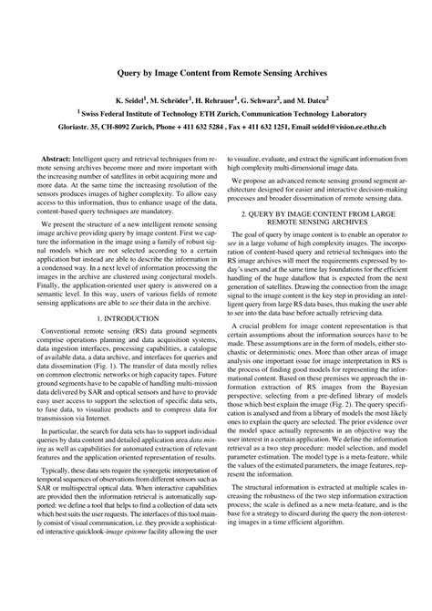 pdf query by image content from remote sensing archives