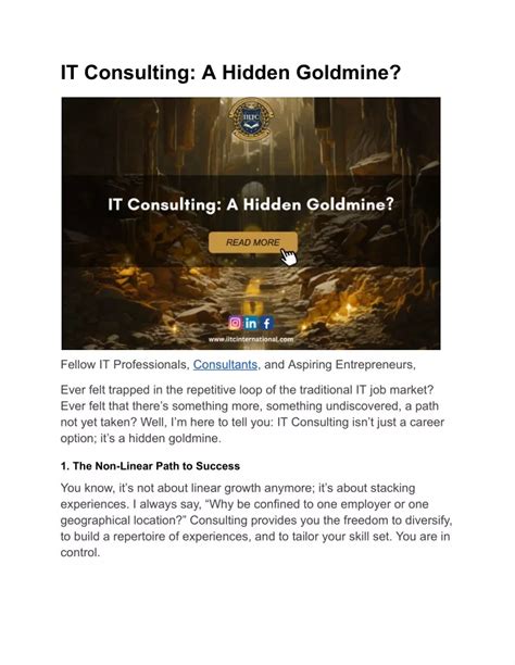 ppt it consulting a hidden goldmine powerpoint presentation free