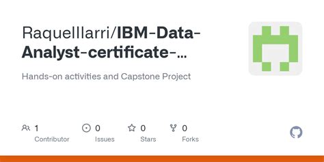 Github Raquelilarri Ibm Data Analyst Certificate Program Exercises Hands On Activities And