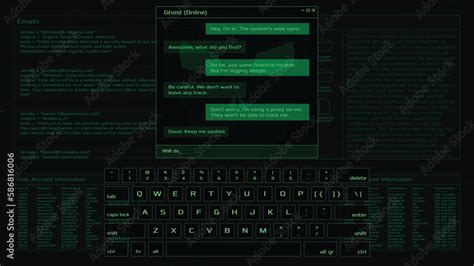 Hacker Window Chat Conversation Interface Vector Hud Stock Vector Adobe Stock