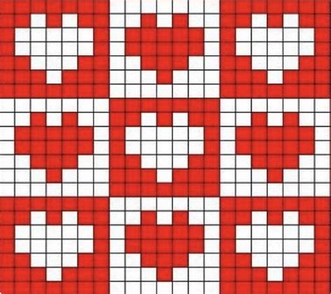 Heart Pixel Graph Tapestry Crochet Tapestry Crochet Patterns Pixel Crochet