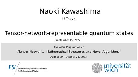 Naoki Kawashima Tensor Network Representable Quantum States YouTube