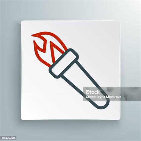 흰색 배경에 격리 된 라인 토치 불꽃 아이콘 기호 는 뜨거운 화염 힘 불타는 열 다채로운 개요 개념 벡터 경쟁에 대한 스톡 벡터 아트 및 기타 이미지 Istock