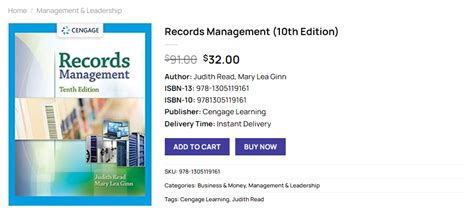 Pdf Records Management 10th Edition Judith Read Mary Lea Ginn
