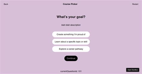 Course Picker Codesandbox