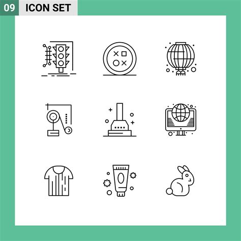 Set Of 9 Modern Ui Icons Symbols Signs For Exparimant Physics Physics Round Expariment Lantern