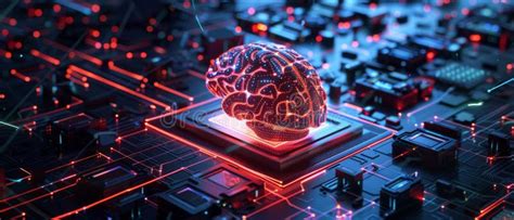 3d Rendering Of Circuit Board Cpu Processor Microchip Starting