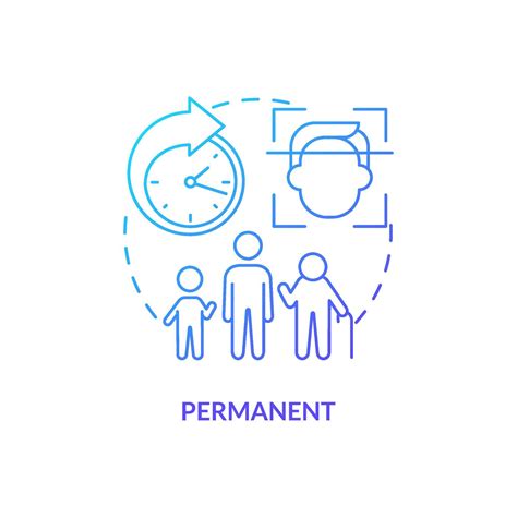 Permanent Blue Gradient Concept Icon Biometric Data Advantage Abstract