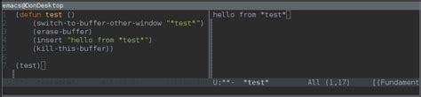 In An Emacs Elisp Function How To Open A New Buffer Window Print A
