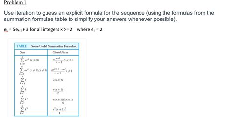 Solved Problem 1 Use Iteration To Guess An Explicit Formula