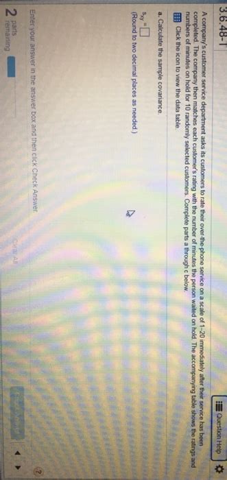 Solved A Calculate Sample Covariance B Calculate The