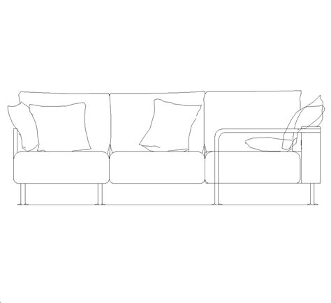 Modern Modular Sofa DWG CAD Block Free Download