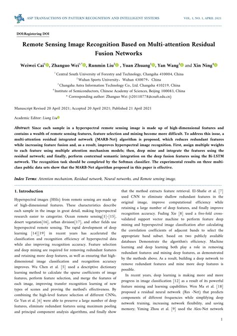Pdf Remote Sensing Image Recognition Based On Multi Attention