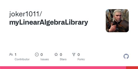 Github Joker1011mylinearalgebralibrary