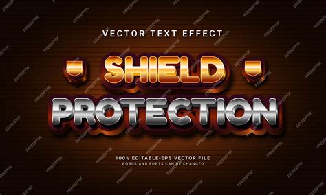Premium Vector Shield Protection 3d Editable Text Style Effect
