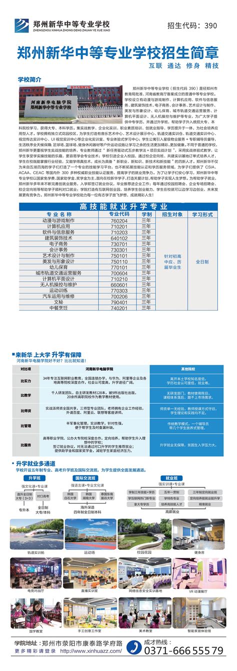 郑州新华中等专业学校2023年招生简章 职教网