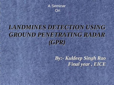 Ppt Landmines Detection Dokumen Tips
