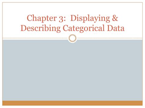Chapter Displaying Describing Categorical Data