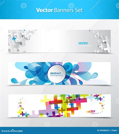 Set Of Abstract Colorful Headers Stock Vector Illustration Of Grungy Modern 90408022