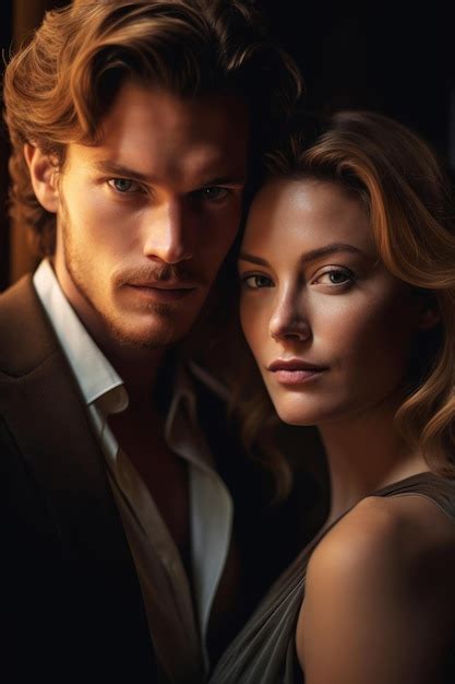 Premium Ai Image A Man And Woman Pose For A Portrait In Front Of A