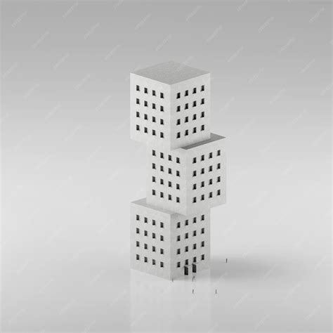 Premium Photo 3d Render Of A Modern Cube Building Model Architecture Experimental Concept