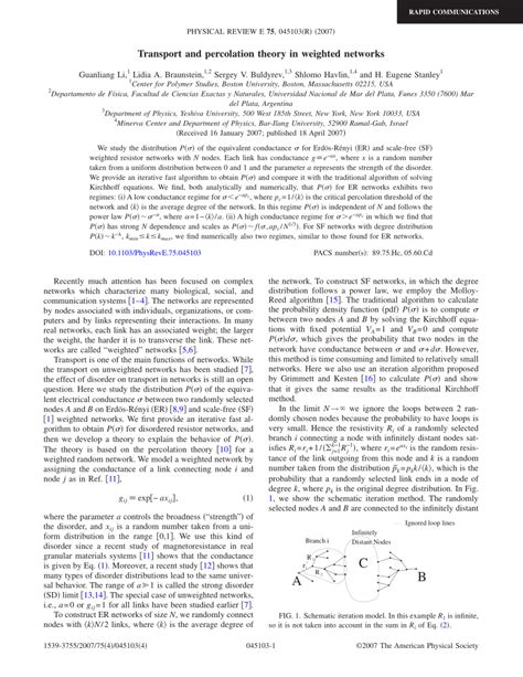 Pdf Transport And Percolation Theory In Weighted Networks