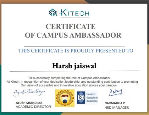 Campusambassador Leadership Educationinnovation Kitech Grateful