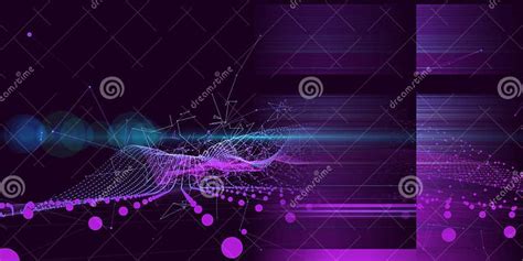 Abstract Technology Background With Polygonal Noisy Grid And Blurred Lines On Purple Analytics