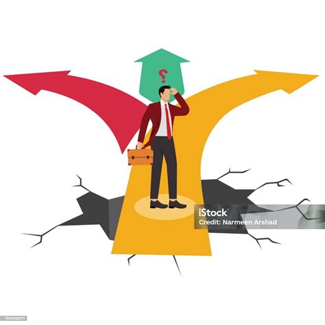 선택 교차로 불확실성 도로에서 포크 비즈니스 혼란 사업가 가능성에 대한 스톡 벡터 아트 및 기타 이미지 가능성 갈림길에 서다 개념 Istock